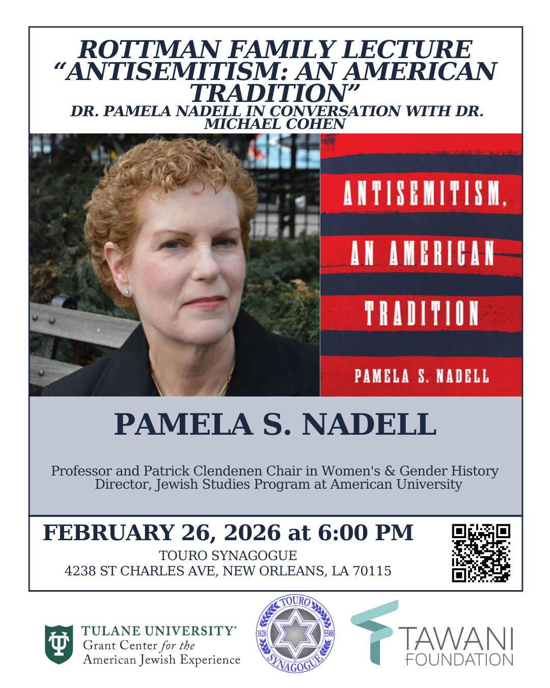 Rottman Family Lecture 2026: Pamela Nadell Book Talk, "Antisemitism: An ...